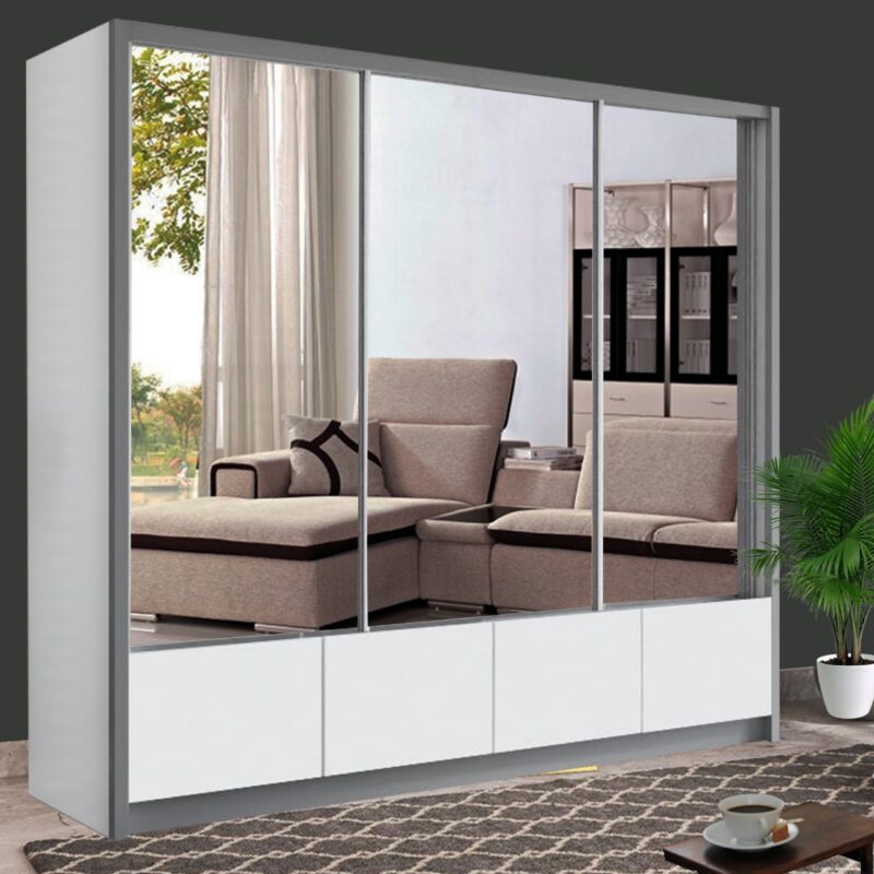 LOUIS WHITE 250 CM WARDROBE - Sliding Wardrobes 4 u