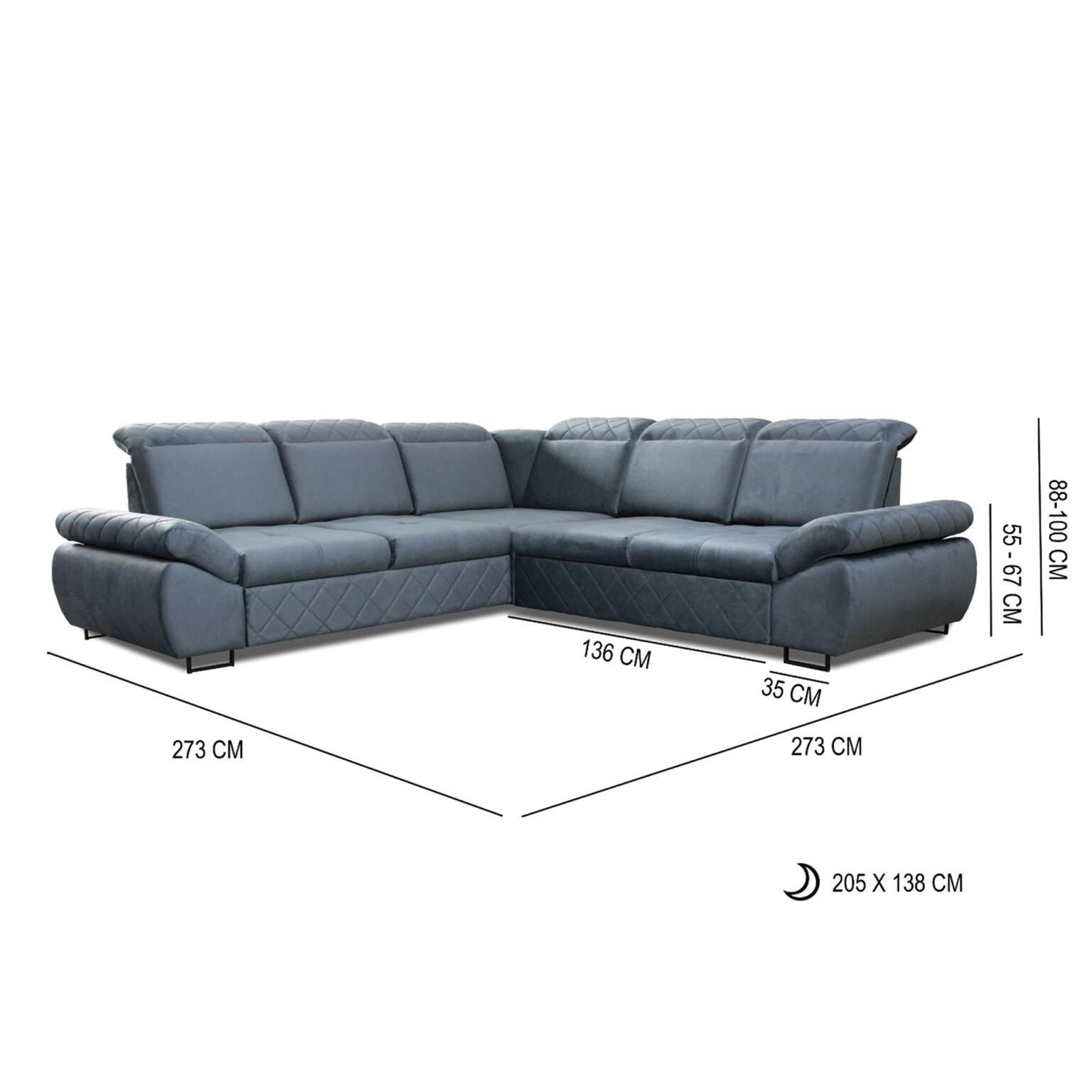Selly Grey Sofa Bed - Sliding Wardrobes 4 u