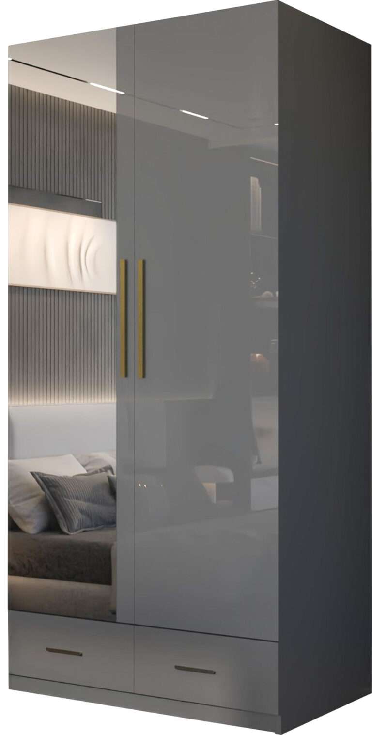 2 Door High Gloss Hinged Wardrobe (New Branding) - Sliding Wardrobes 4 u