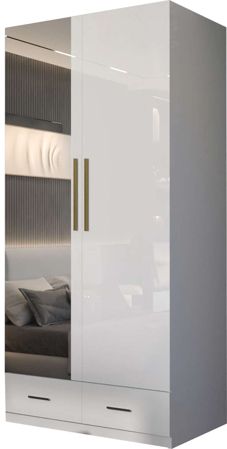 2 Door High Gloss Hinged Wardrobe (New Branding) - Sliding Wardrobes 4 u