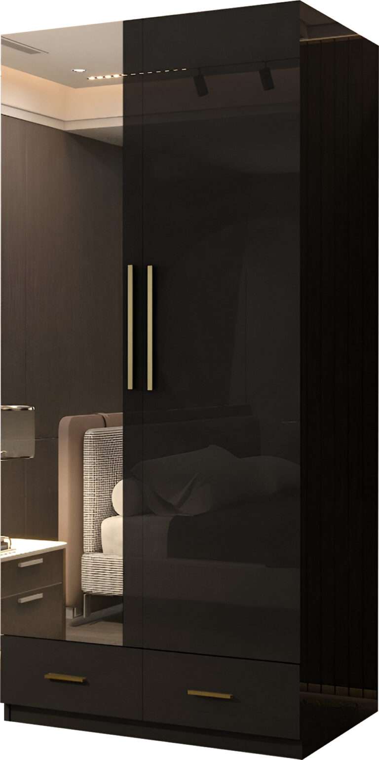 2 Door High Gloss Wardrobe (2nd Branding)- 90cm - Sliding Wardrobes 4 u